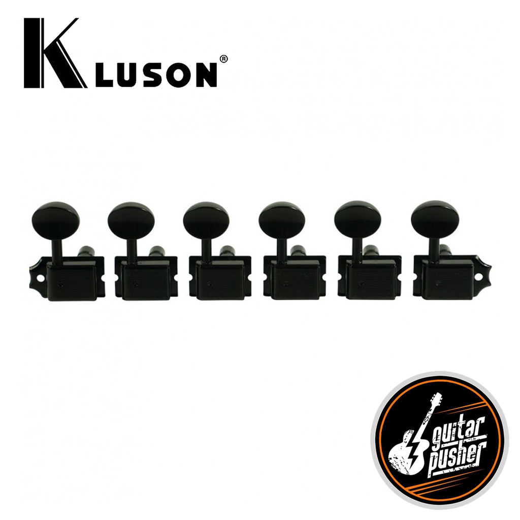 Kluson 6 In Line Locking Deluxe Series Oval Metal Button Machine Head ...