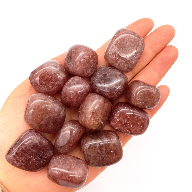 100g Natural Red Strawberry Quartz Tumbled Stones Crystal Healing ...