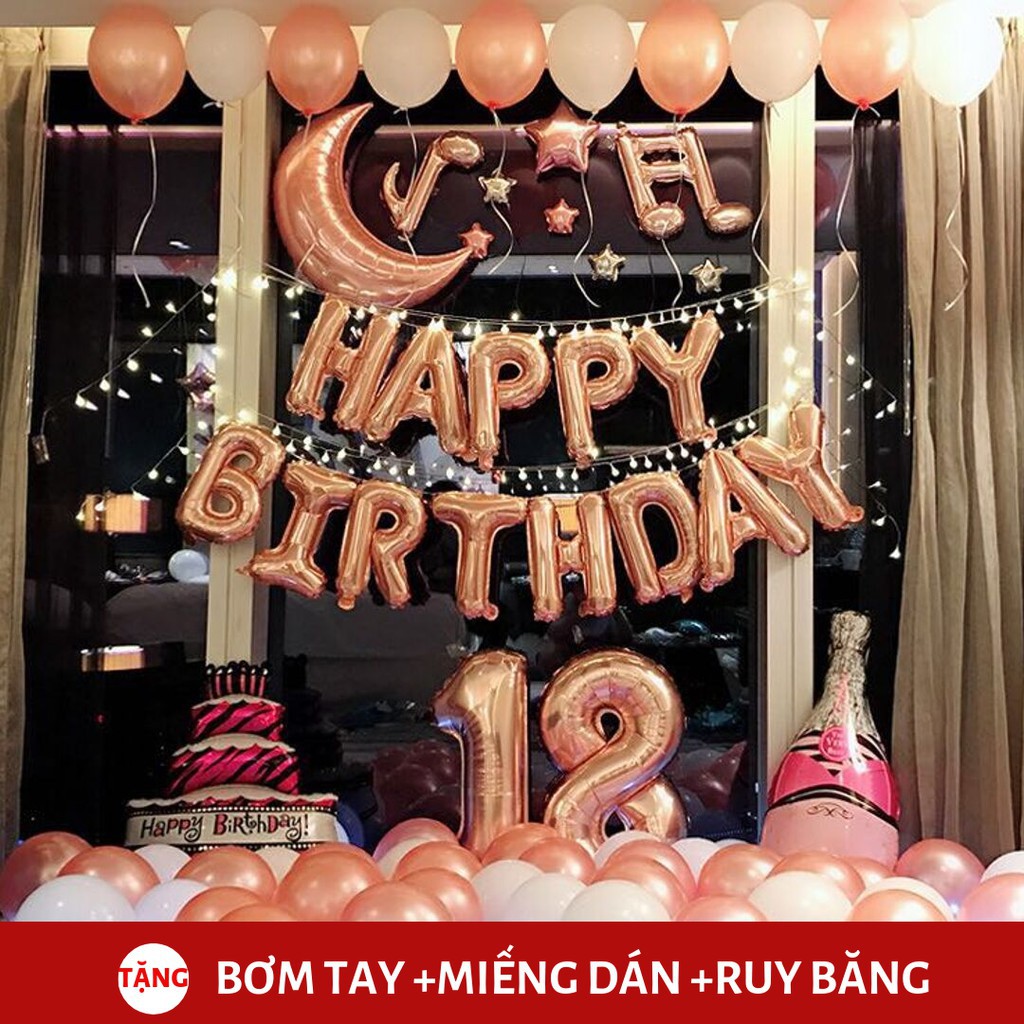 TRI Birthday decoration balloon set with age number balloons | Shopee ...