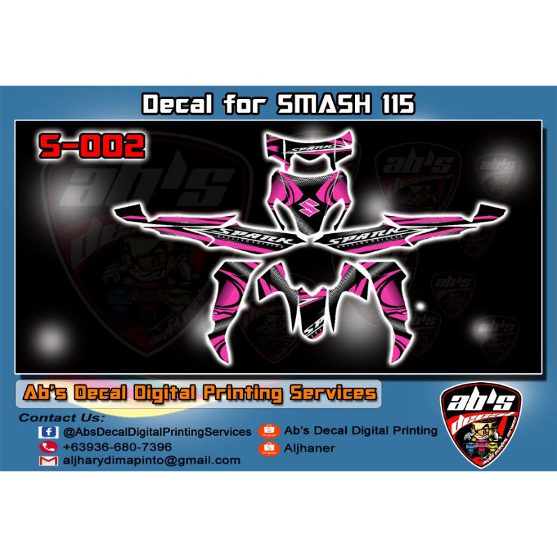 FULL DECALS for SMASH 115 with with FREE HELMET visor Sticker Hologram ...