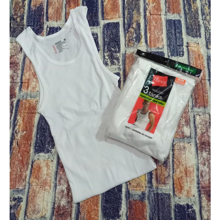 HANES sando ( 3 PCS./pack ) white for adult SIZE: S, M, L, XL | Shopee ...