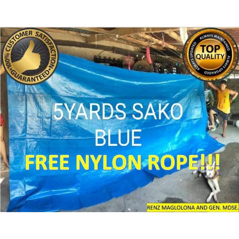 5 YARDS SAKOLIN BLUE HIGH QUALITY !!! LONA TARPAULIN TOLDA TRAPAL (see ...