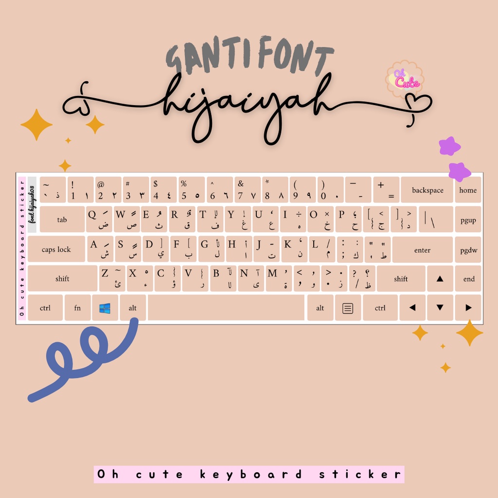 OH CUTE Hijaiyah Arabic Font Styling Keyboard Sticker | Shopee Philippines