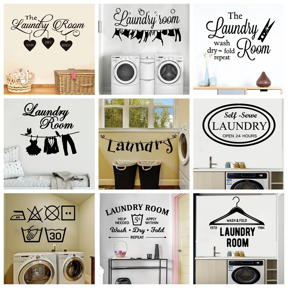 Laundry Room Washing Quotes And Signs Wall Sticker Decoration For ...