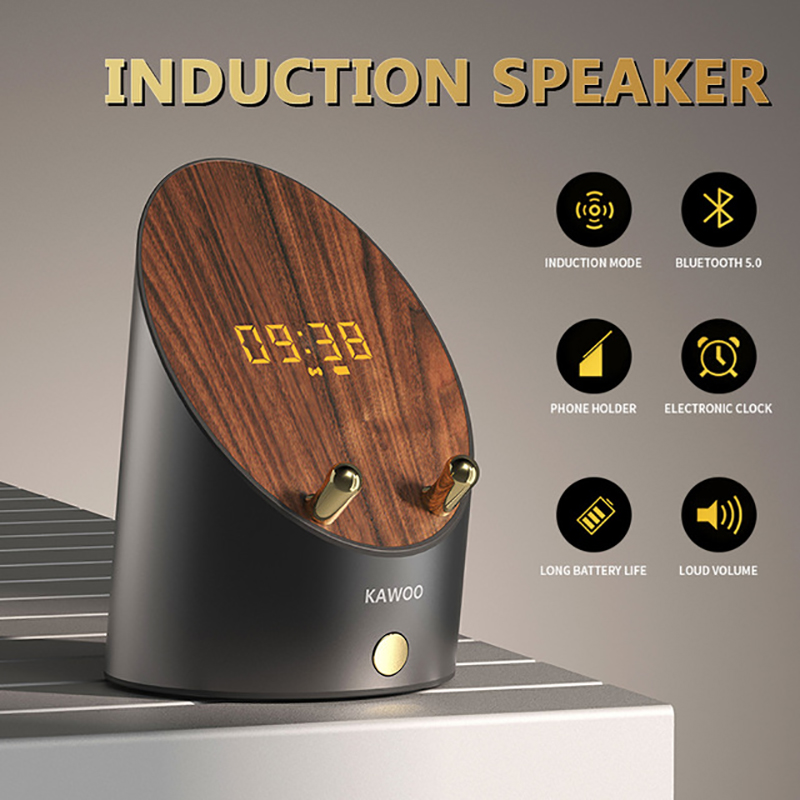 KAWOO Wooden Speaker Smart Induction Convenient Speaker Phone Holder ...