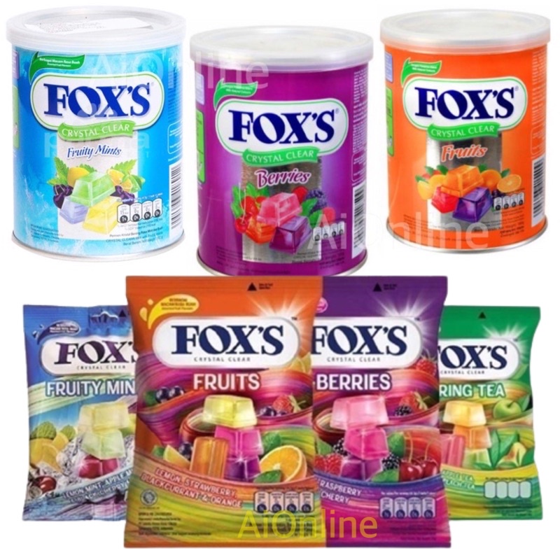Fox’s Crystal Clear Candy in Tin Can 180g | Pouch 125g or 90g | Shopee Philippines