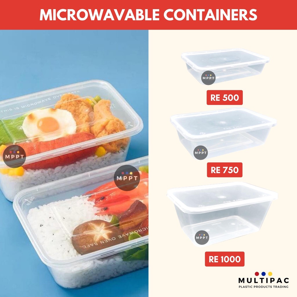 [10 PCS] - ProPack Rectangular Microwavable Containers (RE500, RE750, RE1000) | Shopee Philippines