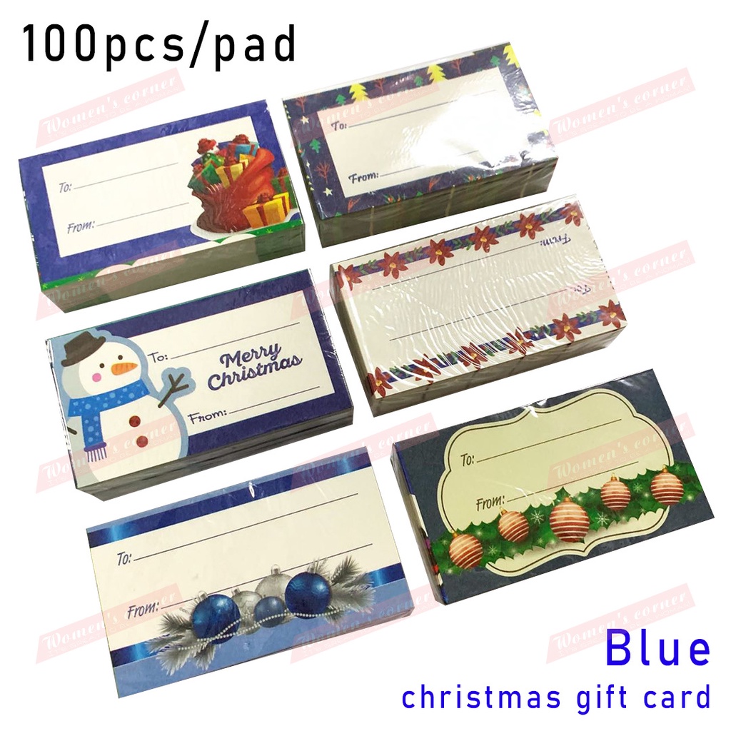 Gift tag X'MAS Christmas GIFT TAG Gift Card 100pcs Per Pack Christmas ...