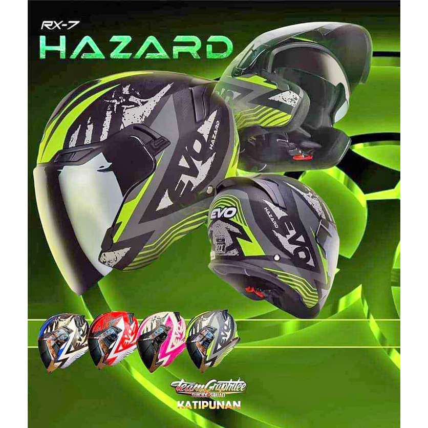 EVO RX7 Hazard Half Face Dual Visor Helmet | Shopee Philippines