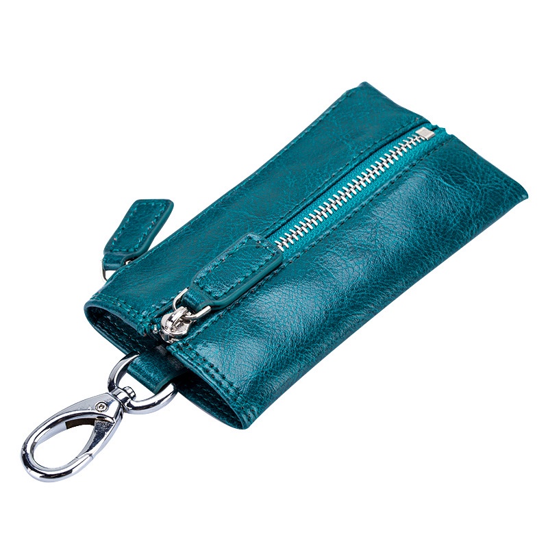 Japanese Style Multi-Functional Key Case Genuine Leather Men's Zipper ...