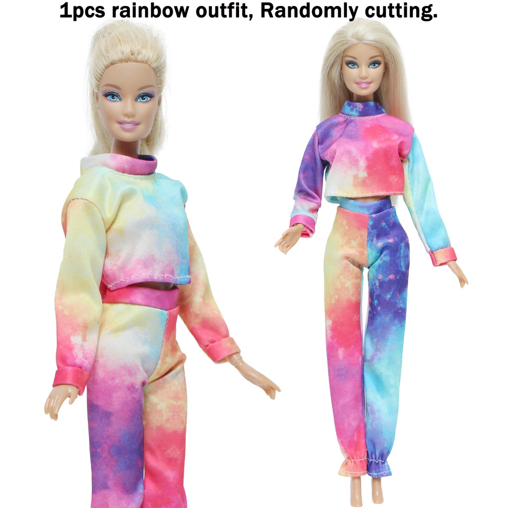 1 Set Fashion Rainbow Outfits Cute Blouses Trousers Daily Clothes ...