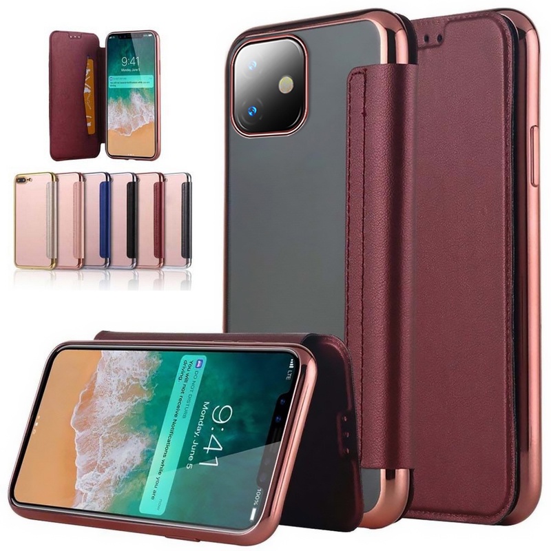 360 Retro Leather Flip Ultra-thin Clear Shockproof iPhone Case For iPhone 16 15 14 13 12 11 Pro ...