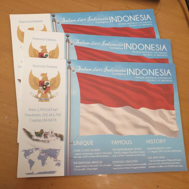 Fotw Postcard (Flag of The World) Indonesia (Import) | Shopee Philippines