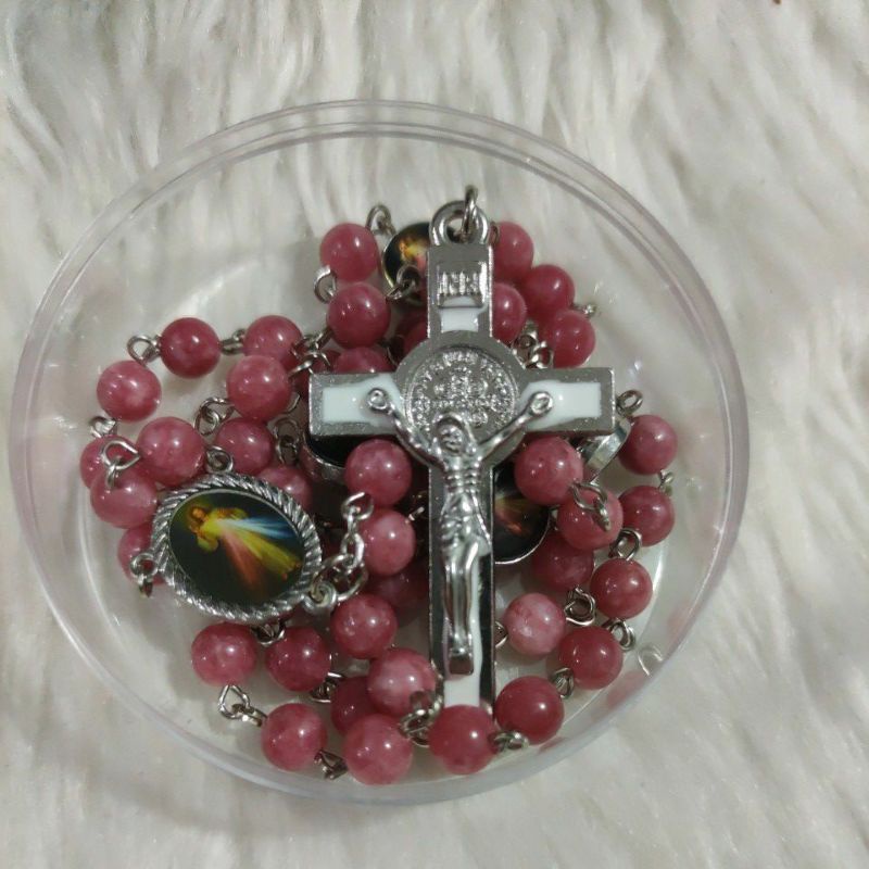 DIVINE MERCY ROSARY (ANGELITE STONE) | Shopee Philippines