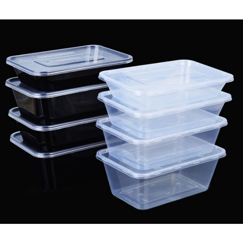 5 pcs - Rectangle With flat Lid Microwavable plastic container | Shopee ...