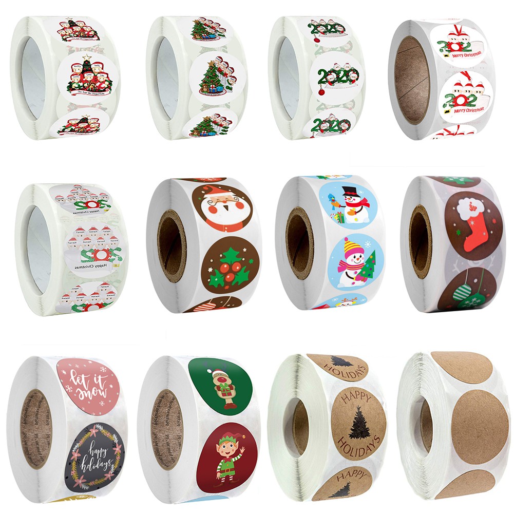 500 Pcs/Roll Round Thank You Christmas Stickers Wedding Stickers DIY ...
