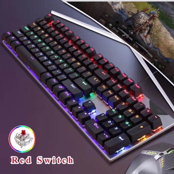 JK310 Mechanical Keyboard Red Switch 104 Keys LED RGB Colorful ...