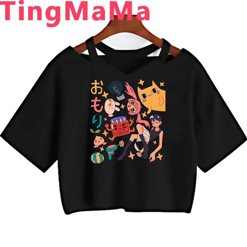 Omori summer top tshirt women vintage kawaii couple t-shirt tshirt ...