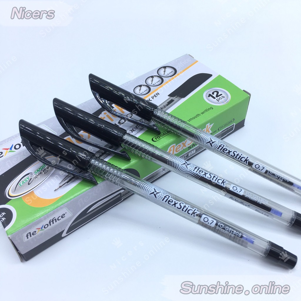 12pcs 0.5/0.7mm original Flexoffice flexstick smooth ink pen ballpen ...