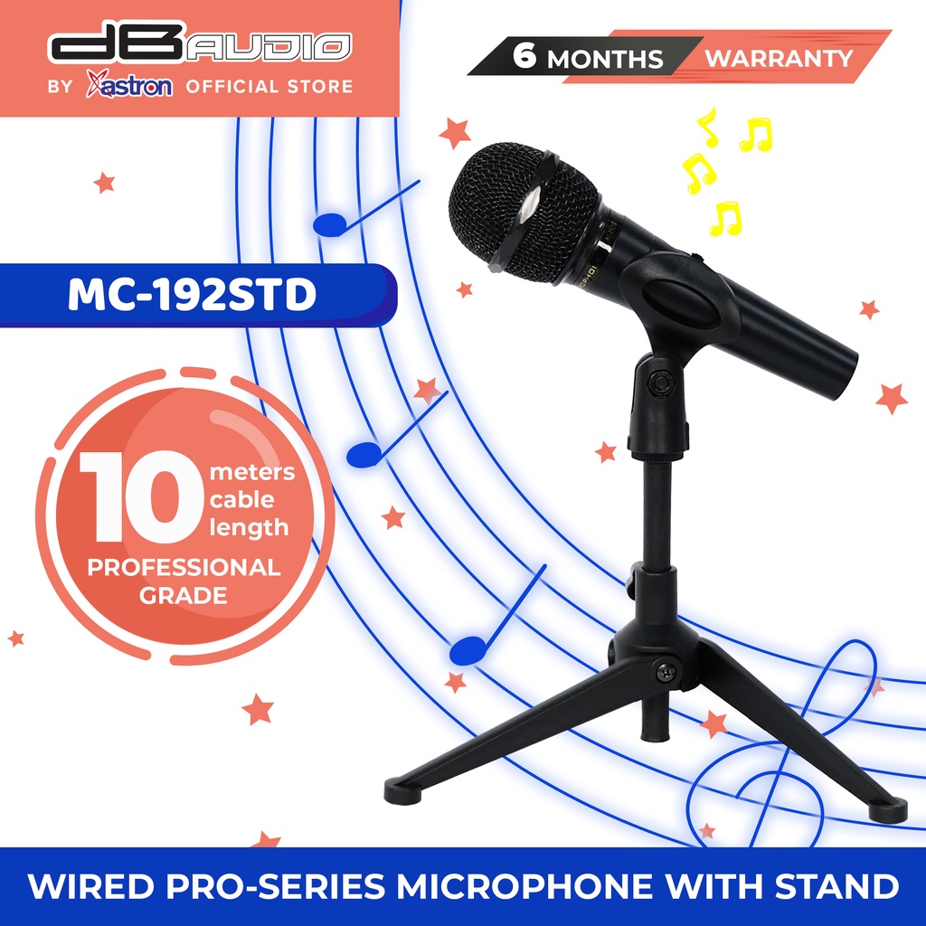 Db Audio MC-192STD Wired pro-series microphone with stand | 10 meters ...