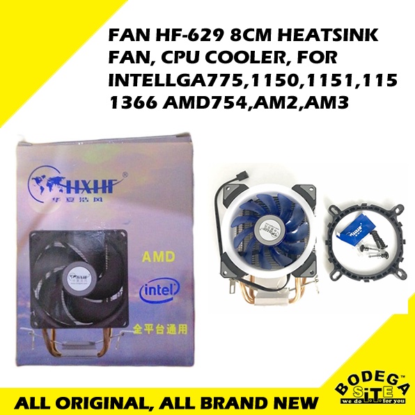 FAN HF-629 8CM HEATSINK FAN, CPU COOLER, FOR INTELLGA775,1150,1151,115 ...