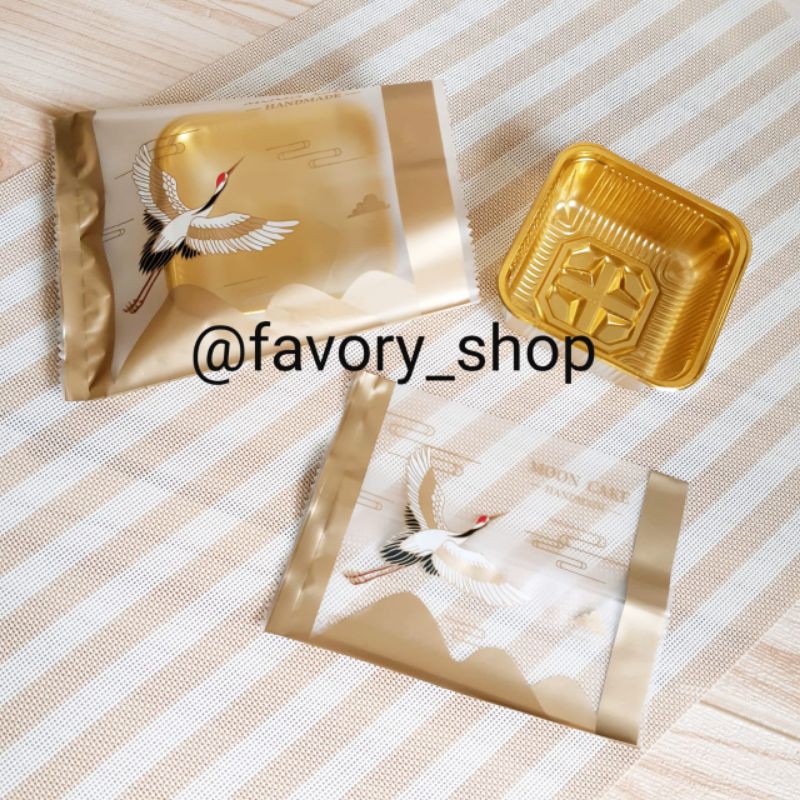 Gold Oriental Mooncake Bag Plastic Mooncake Packaging/ (100 pcs ...