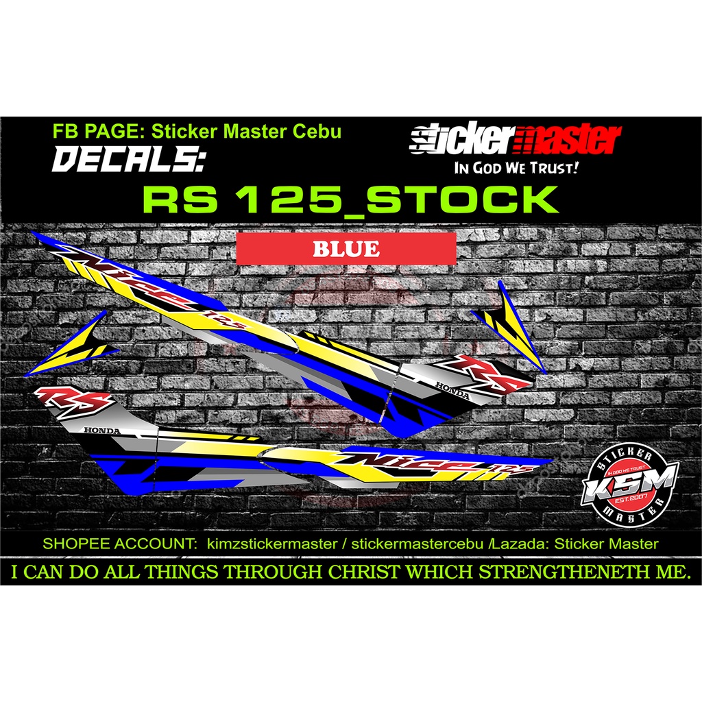 HONDA RS 125 STOCK DECALS | Shopee Philippines