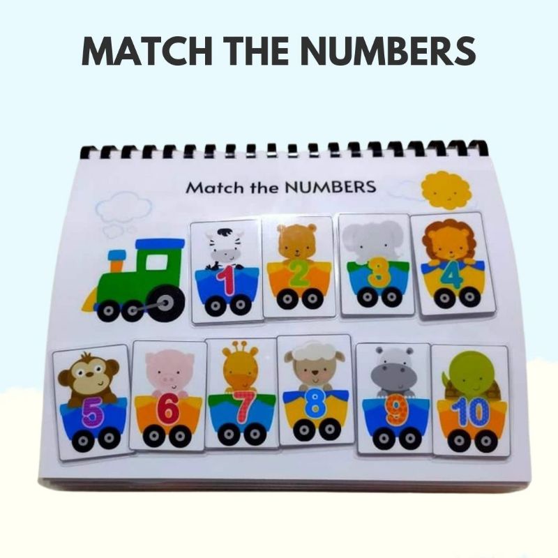 Match the Numbers Interactive Laminated With Velcro Learning Material ...