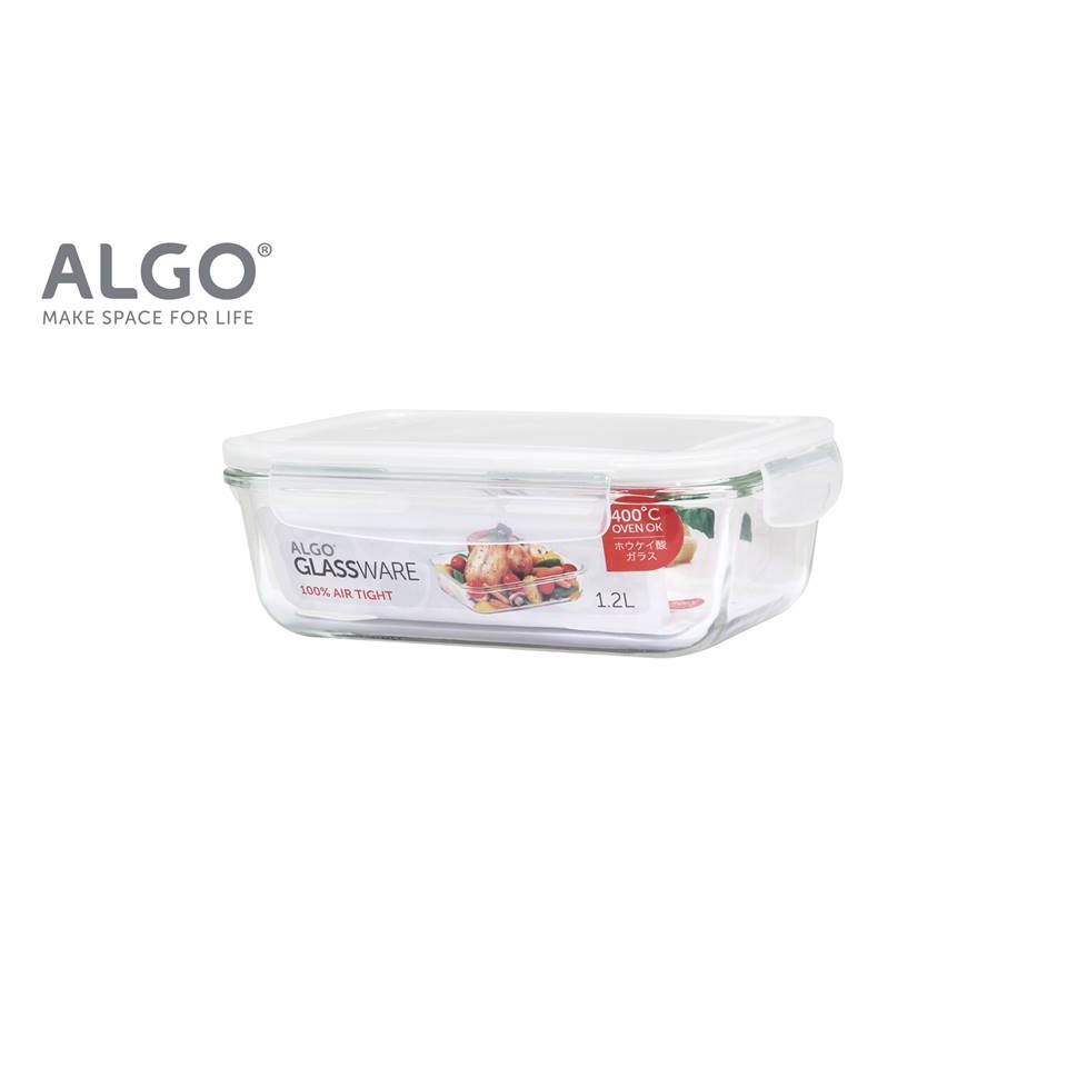 ALGO clear glass container 1200ml rectangular various size available ...