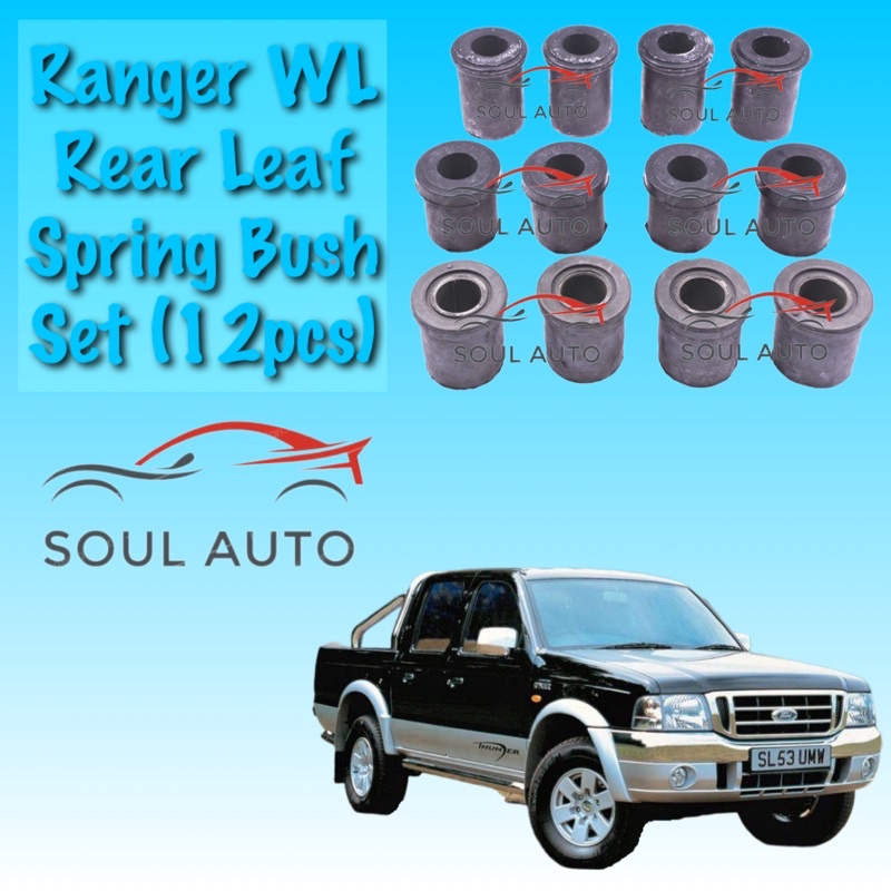 Ford Ranger WL 1999-2005 year Rear Leaf Spring Bush Set (12pcs ...