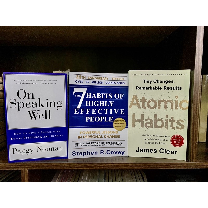 Trio Atomic Habits + The 7 Habits of Highly Effective People + On Speaking Well | Shopee Philippines