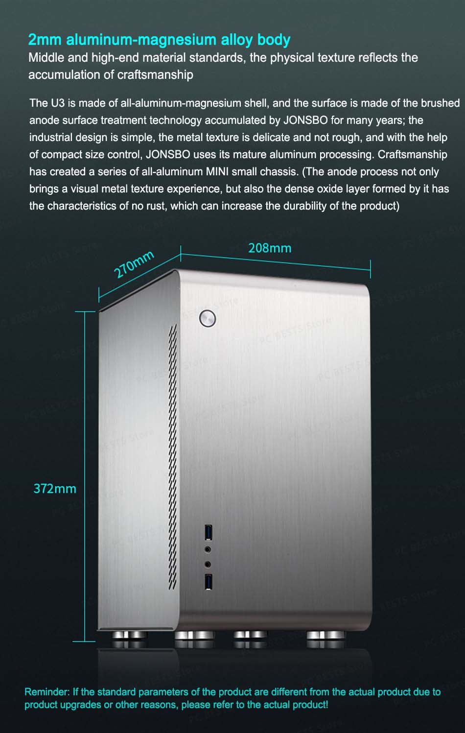 JONSBO U3 Desktop MATX Small Case All Aluminum USB3.0 Computer Chassis ...