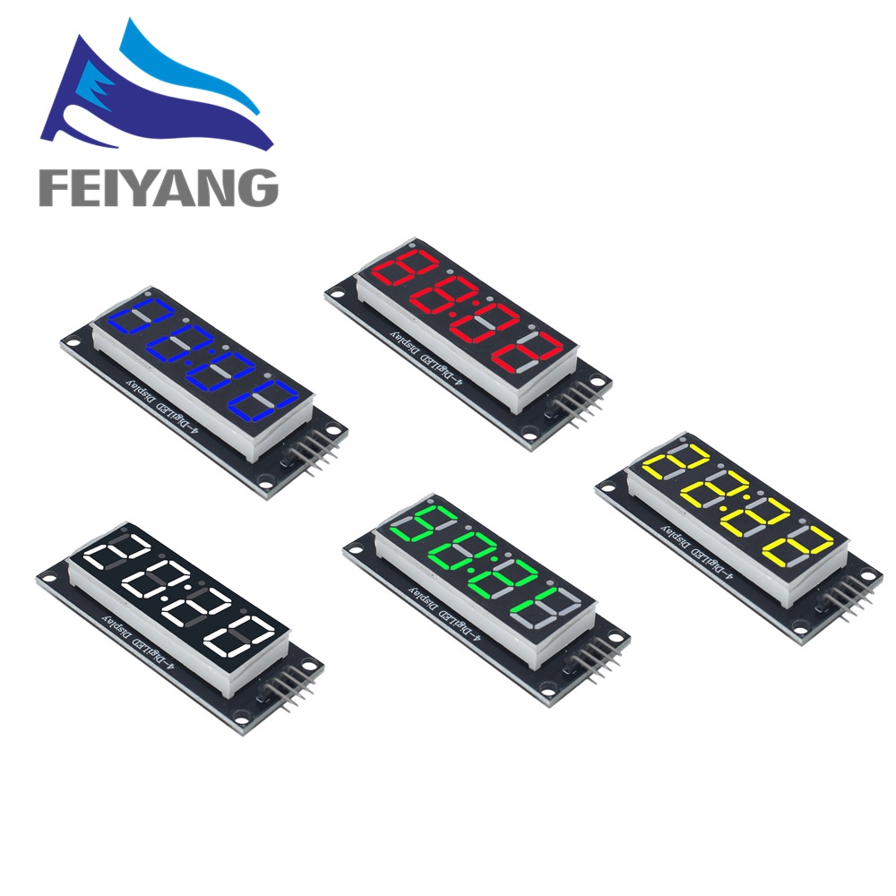 TM1637 4-Digit Digital LED 0.56 Display Tube Decimal 7 Segments Clock ...
