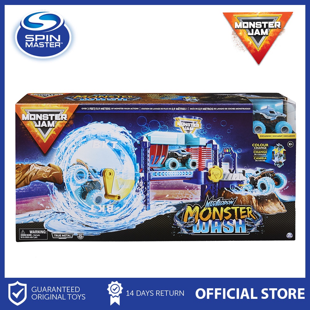 Monster Jam Megalodon Monster Wash, Includes Color-Changing Megalodon ...