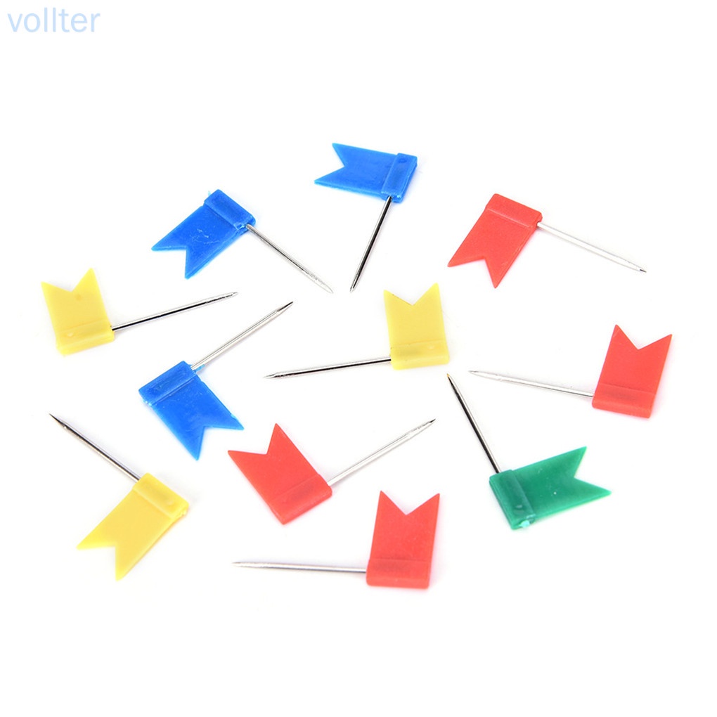 100pcs Map Flag Push Pin Multicolored Thumb Tack Mini Country Map Push ...