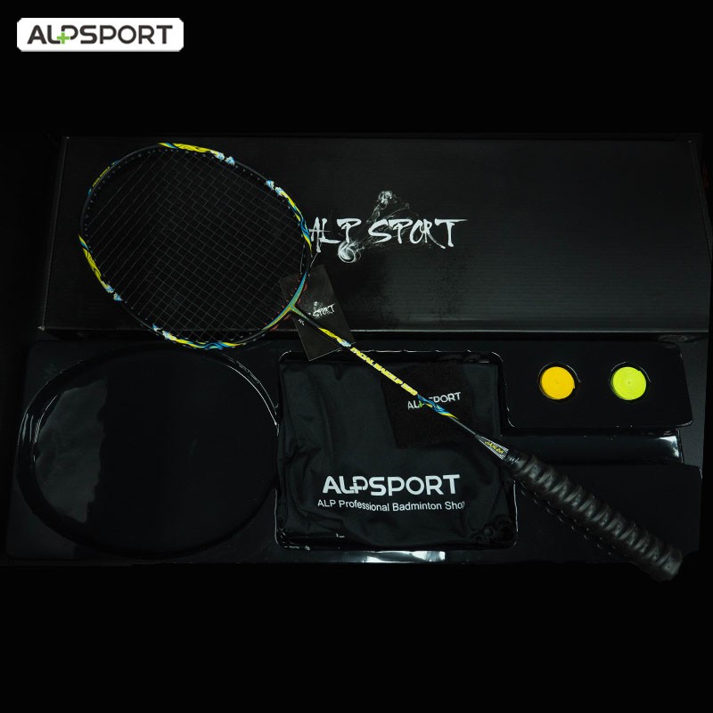Alpsport Lp 9u 59g G5 Max 32 Lbs Badminton Racket Super Light 100% Full ...