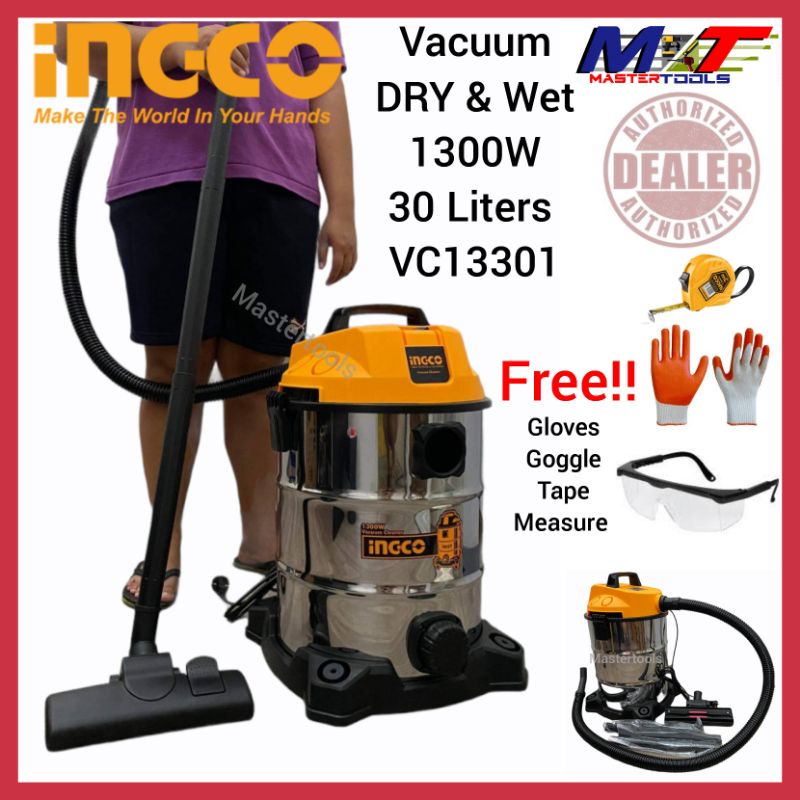 INGCO Wet and Dry Vacuum Cleaner 30L 1300W VC13301 plus freebies ...
