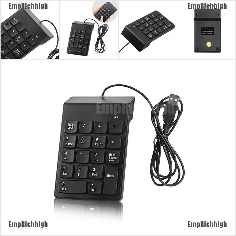 QrhYK USB Number Pad Numpad Numeric Keypad 18 Keys Keyboard For Laptop Deskto PC New | Shopee ...