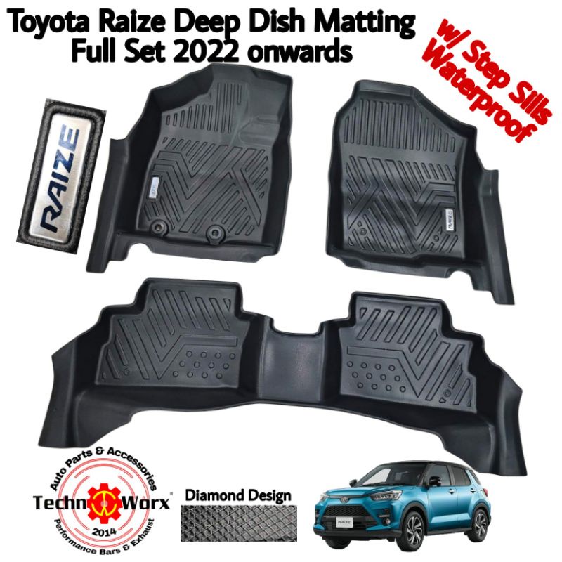 Toyota RAIZE Deep Dish Matting 5D Step Sill High Quality waterproof ...