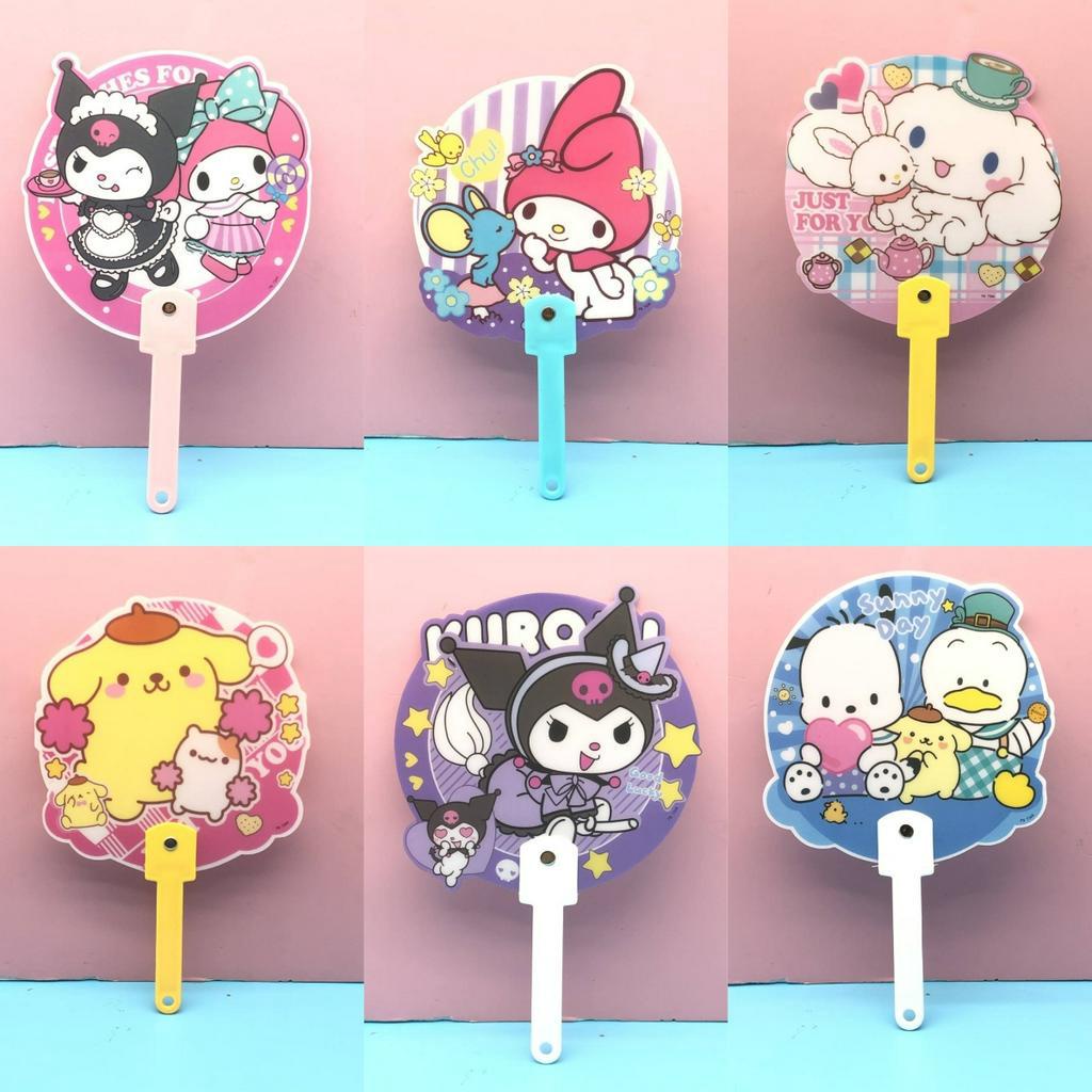 Sanrio Cartoon Cloth Bamboo Folding Fan Summer Portable Hand Fans ...