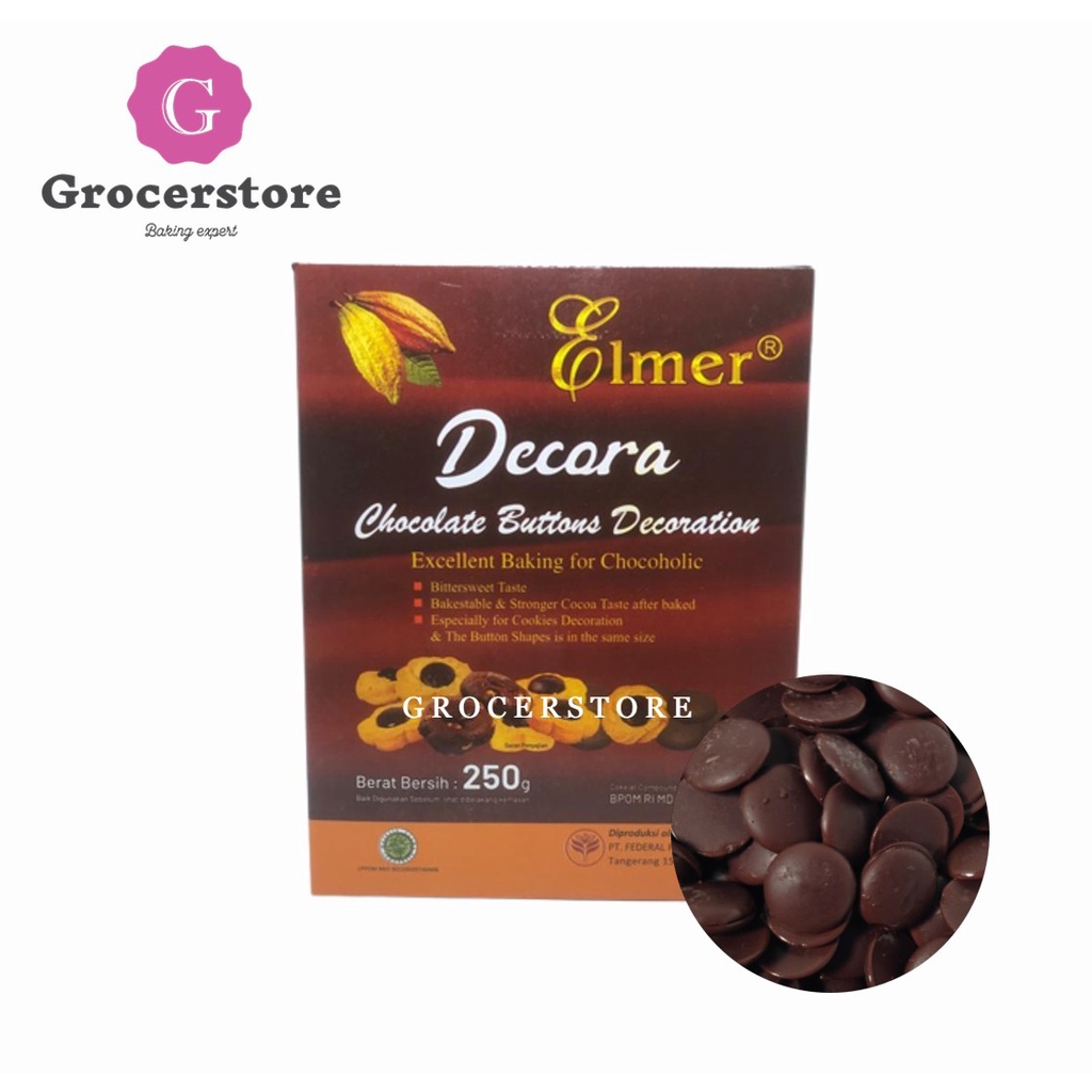 Elmer Chocolate Button Decora / Chocolate Chips / Chocolate Coins 250 ...