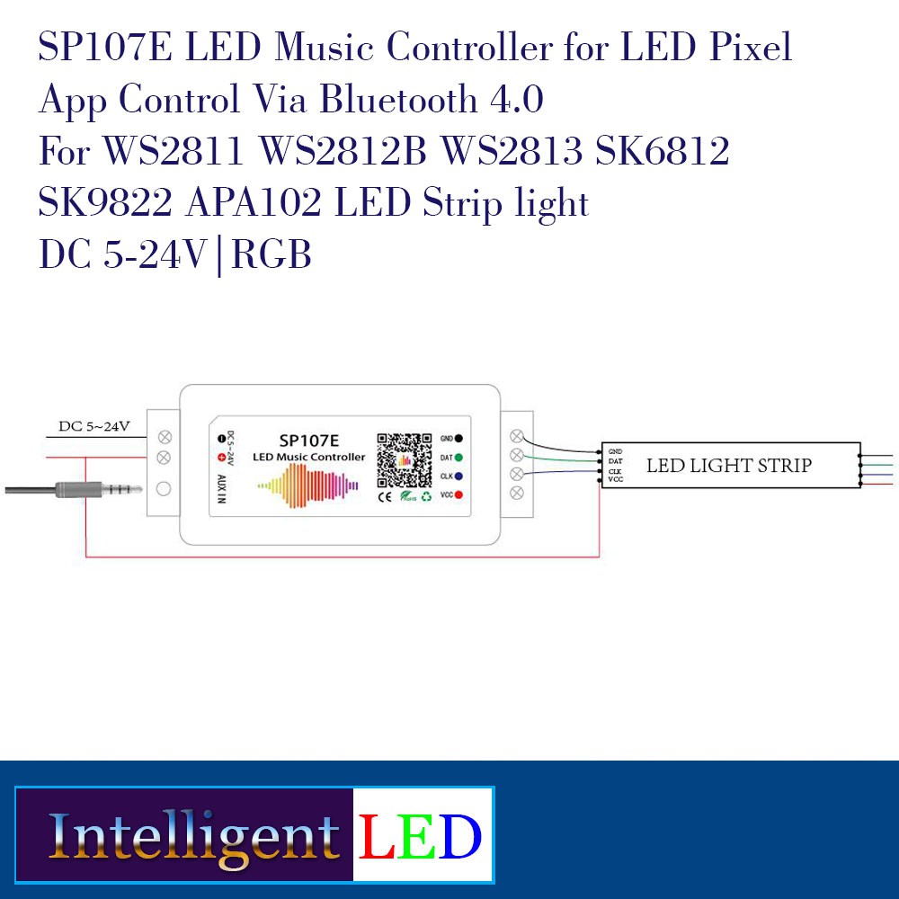Sp107e Music Controller for LED Pixel Via Bluetooth 4.0 for WS2812 ...