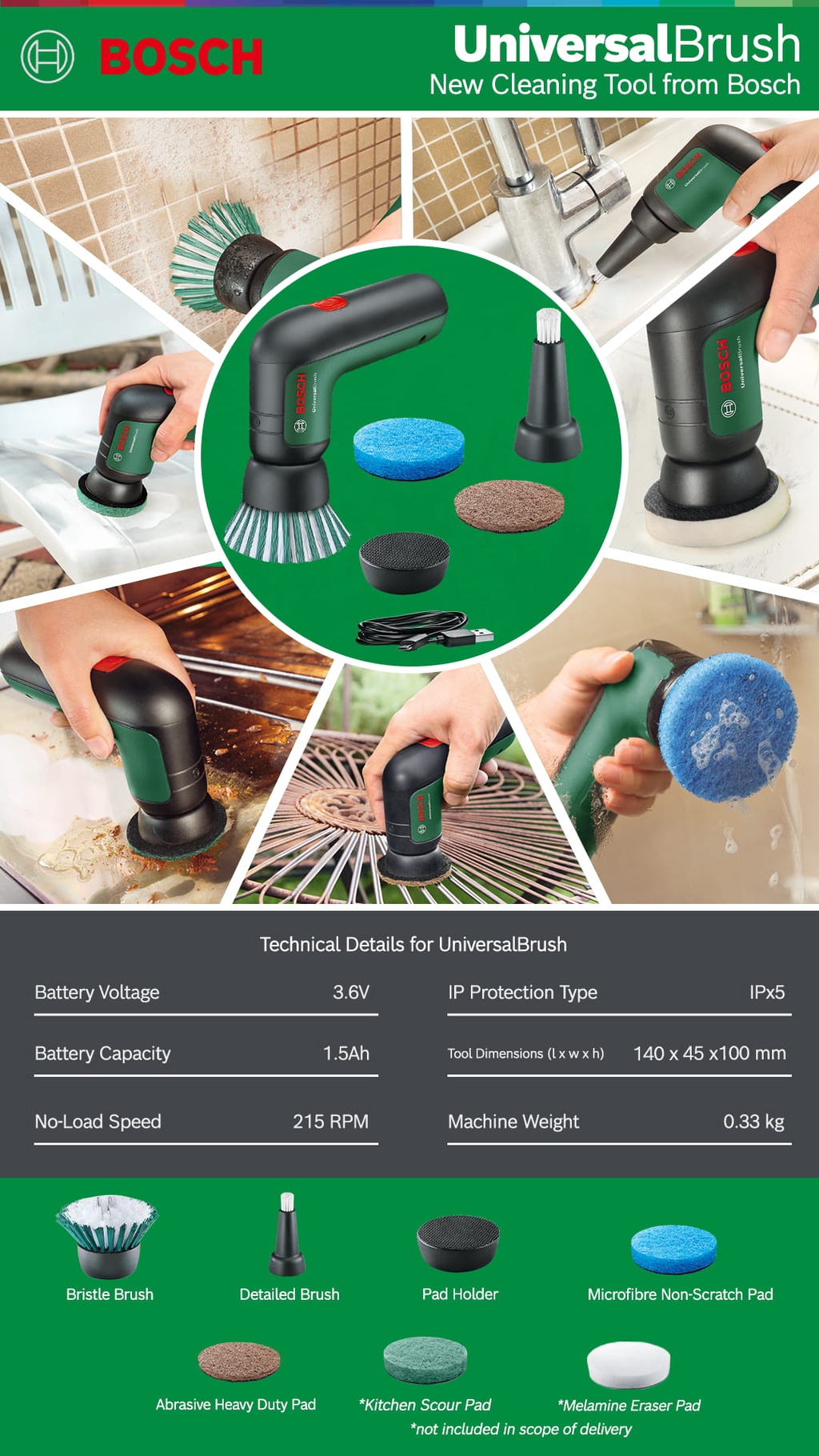 Bosch Universal Brush For Scrubbing | Shopee Philippines