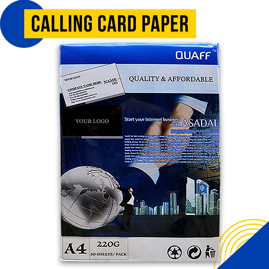 QUAFF Calling Card Paper Matte 220GSM / 250GSM A4 size (50sheets per ...