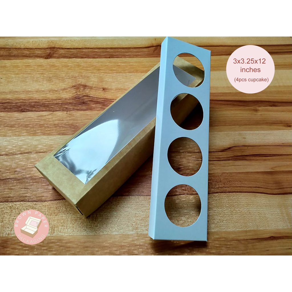 12x3.25x3 Reversible Cupcake Box in packs of 10pcs (Brown Paper ...