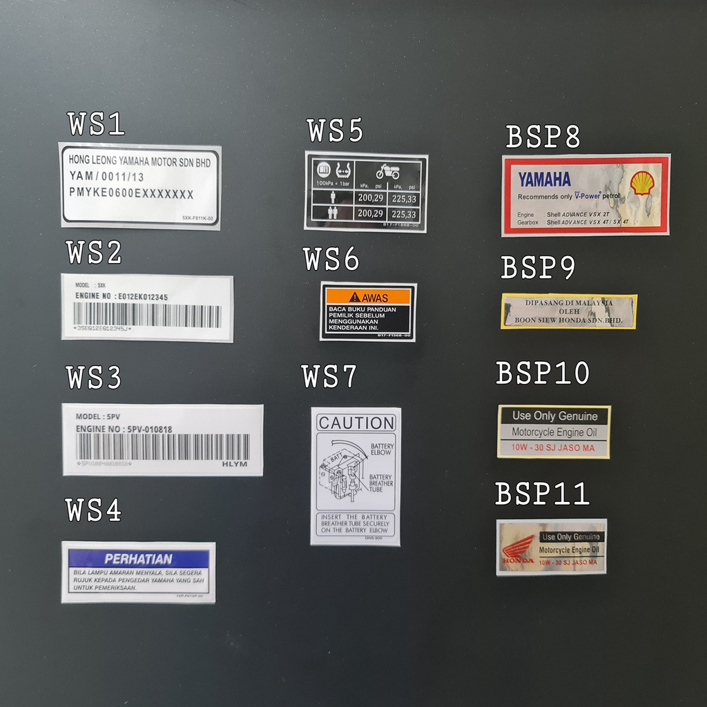 Motorcycle Sticker (White Sticker / Bright Silver Polyester ) | Shopee ...