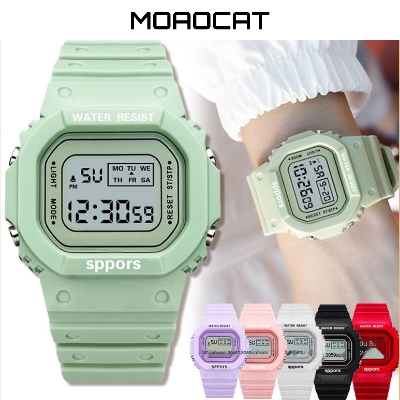 Digital wrist watch for men women with LED light sporty style | Shopee ...
