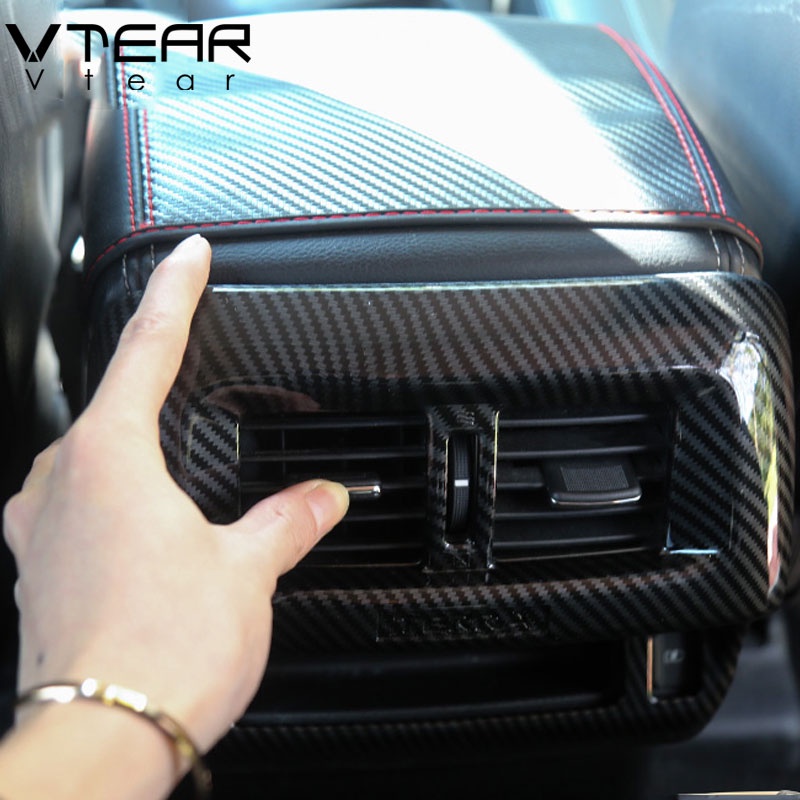 Vtear For Nissan TERRA Navara Np300 D23 car armrest box chrome Anti-kick decorative cover ...