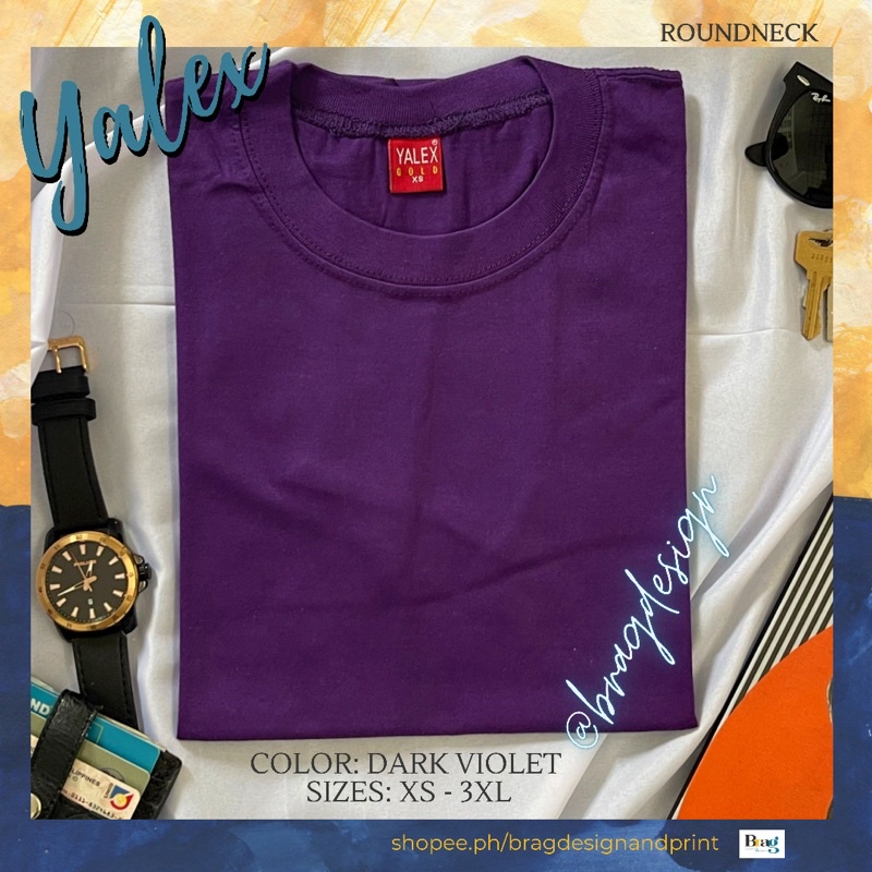 YALEX Dark Violet | ROUNDNECK | Red Label | Plain Shirt | Shopee ...