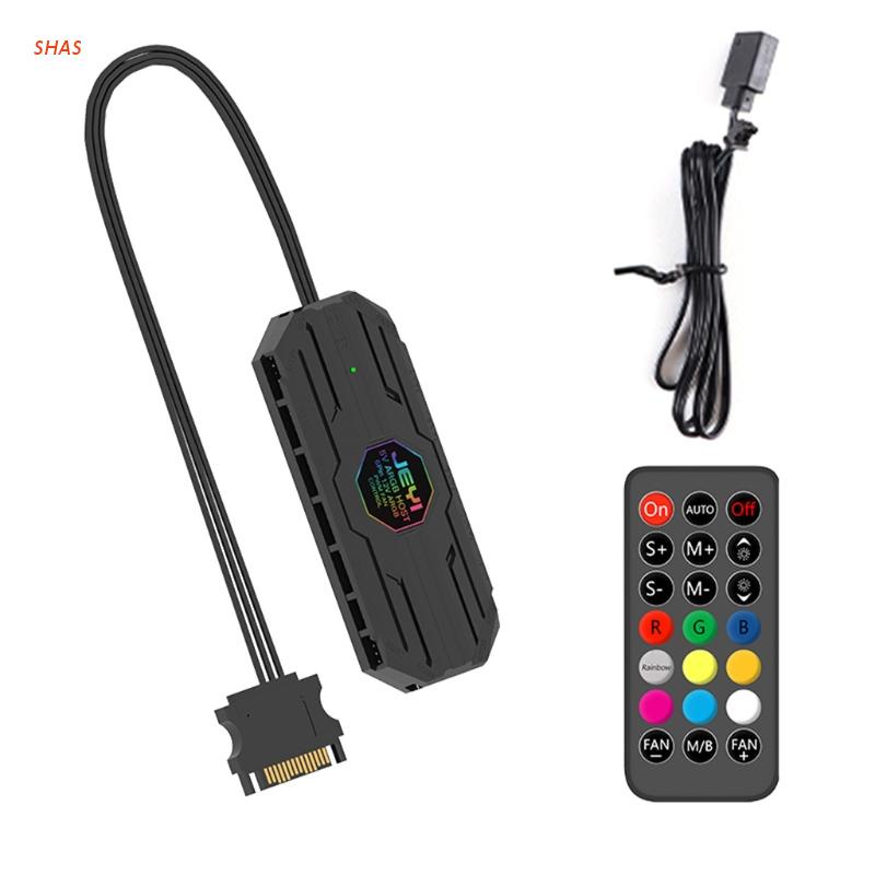 Shas 6Pin 12V ARGB Fan Remote Controller PC Cooling Chassis Silent Fan ...